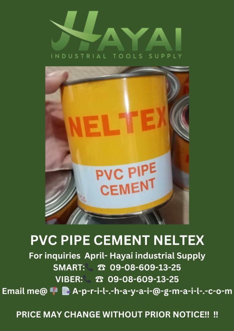 Pvc pipe cement neltex, Commercial & Industrial, Construction Tools ...