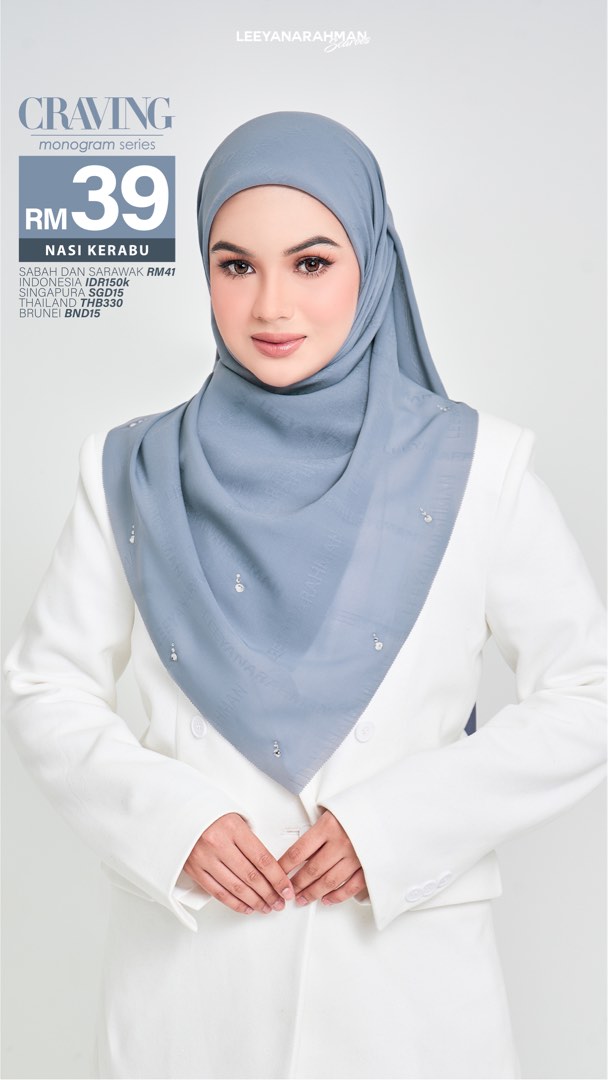 Leeyanarahman Square Hijab Monogram Series Ready Stock , Women's ...