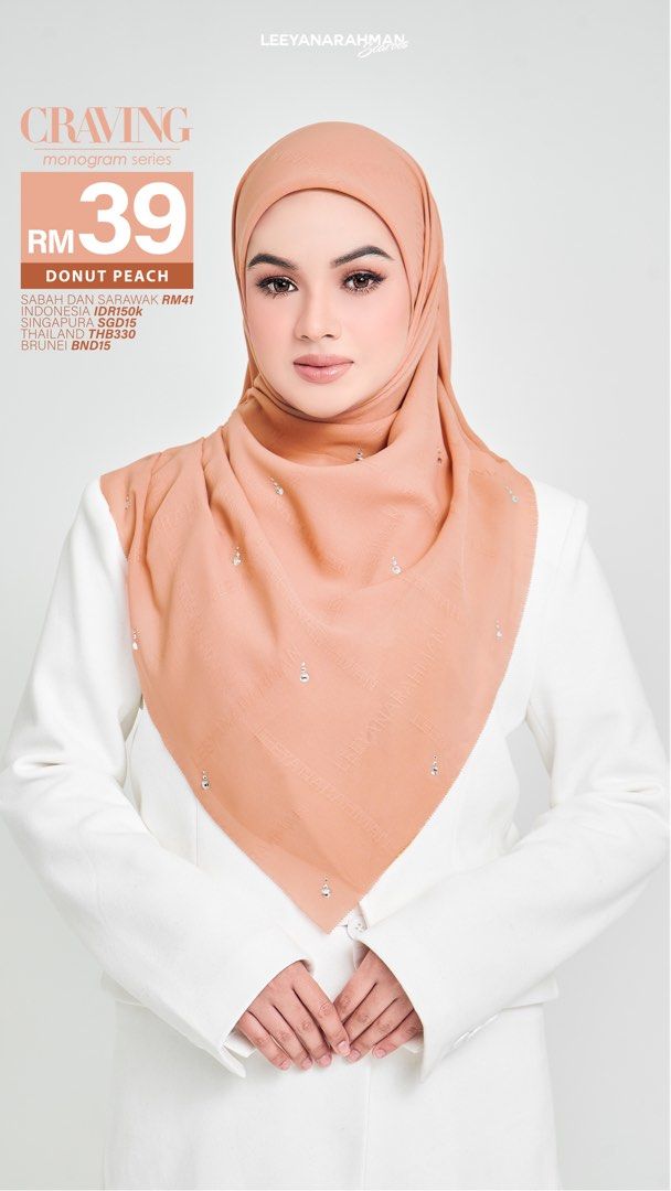 Leeyanarahman Square Hijab Monogram Series Ready Stock , Women's ...