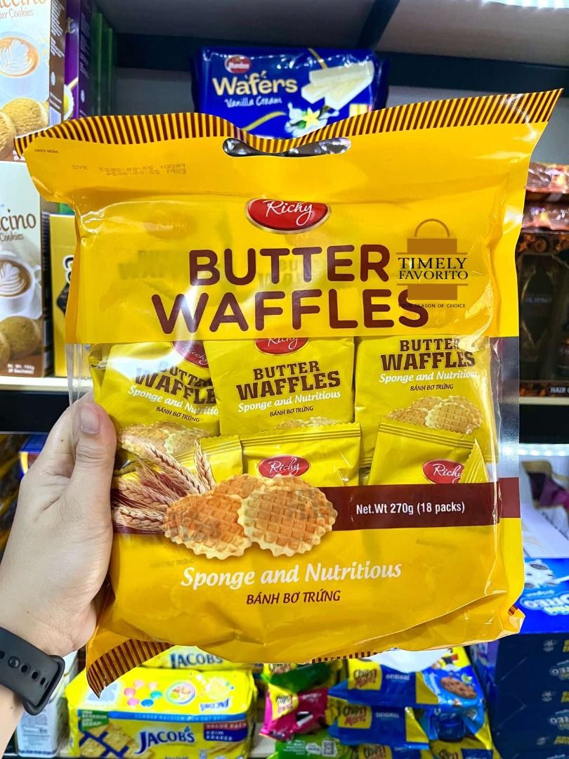 Richy Butter Waffles, Sponge and Nutritious 270g (18packs), Food ...