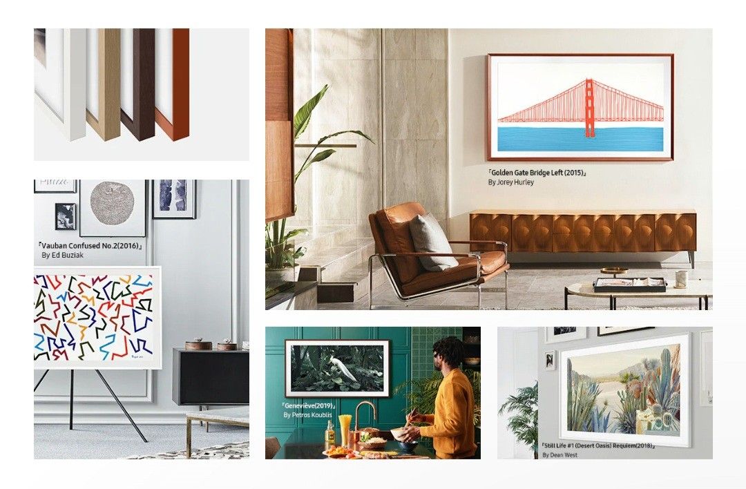 Samsung Frame TV Bezels - Sand Gold metal / Brick Red / White / Teak ...