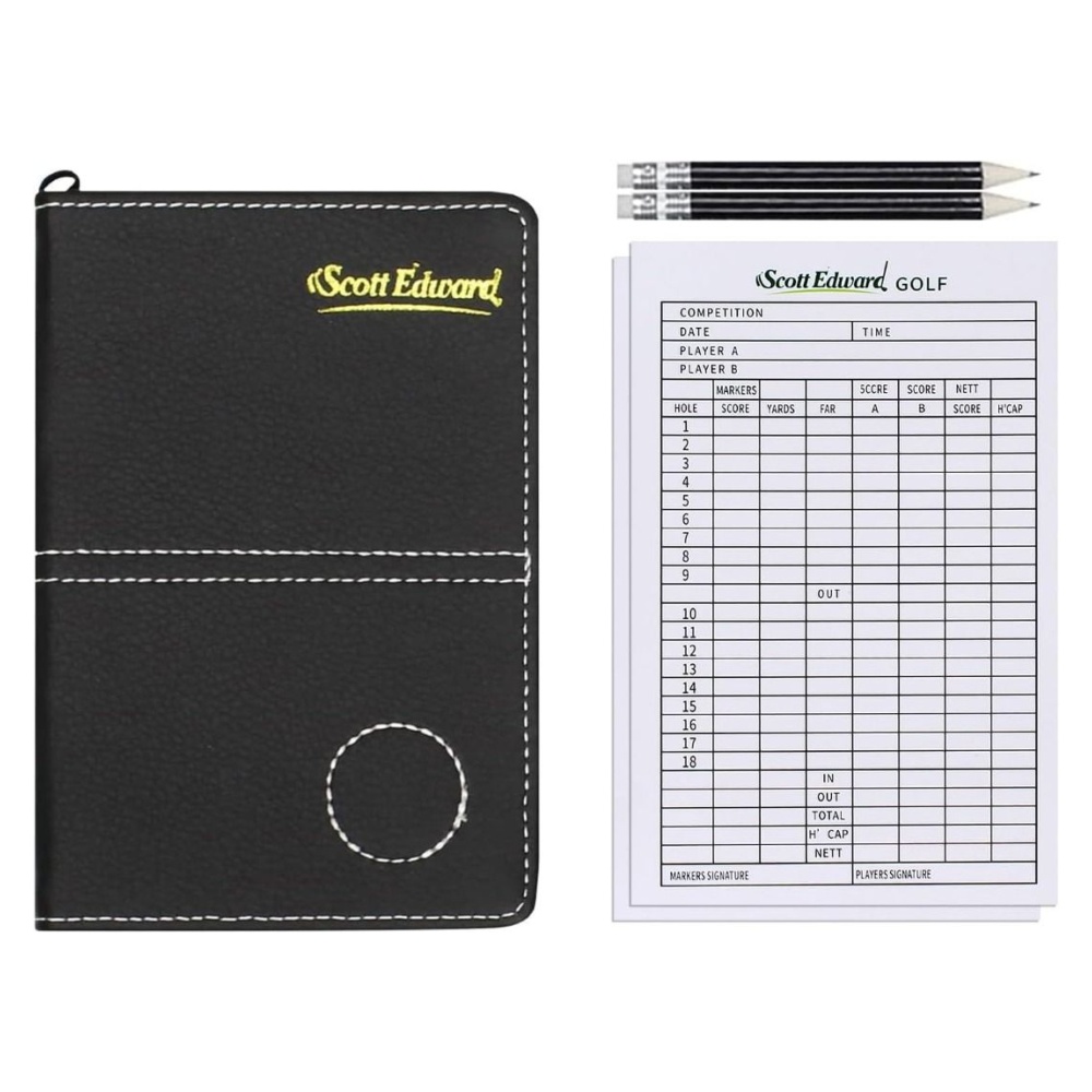 Scott Edward Golf Scorecard Cover Leather Scorecard Holder Statistic ...