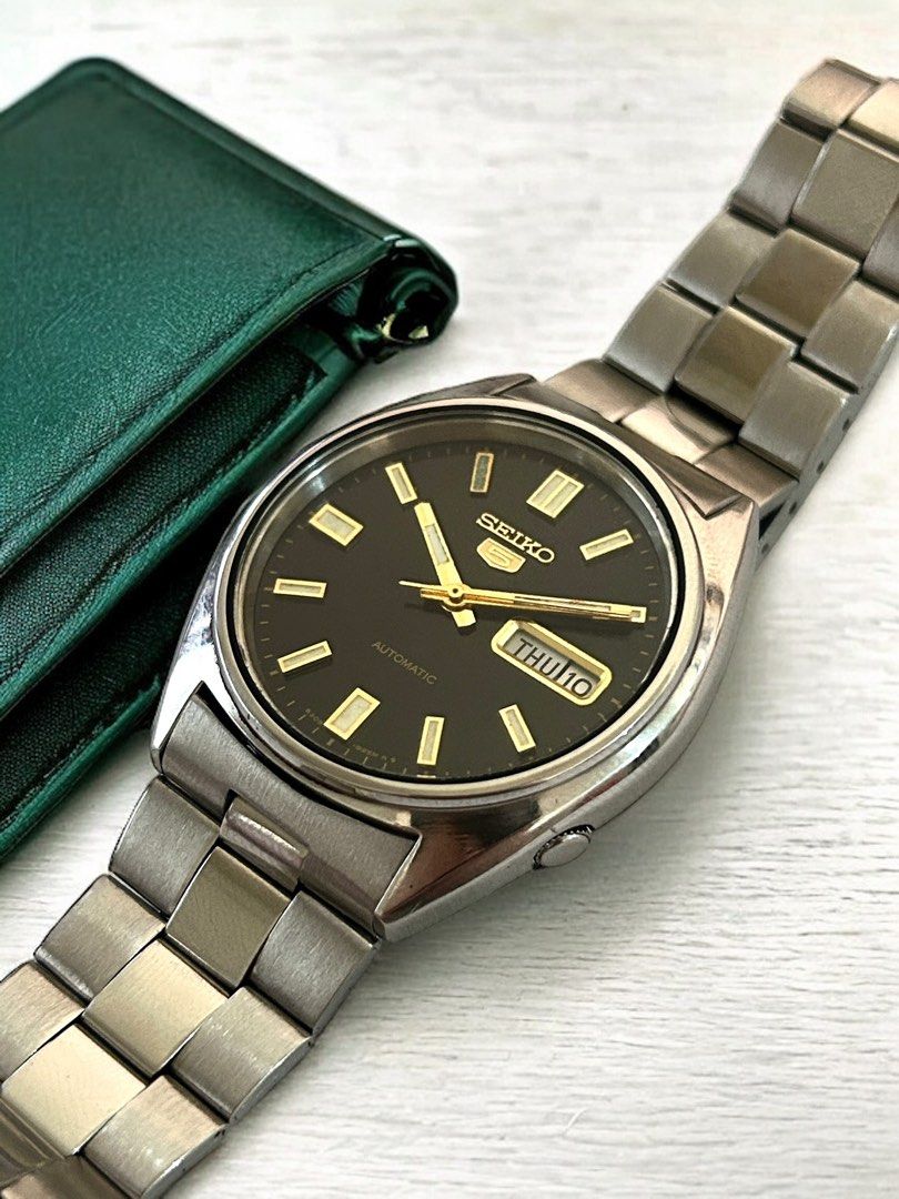 Seiko 5 “Oyster Precision” Homage Black Sunburst Dial Day Date 1984 ...