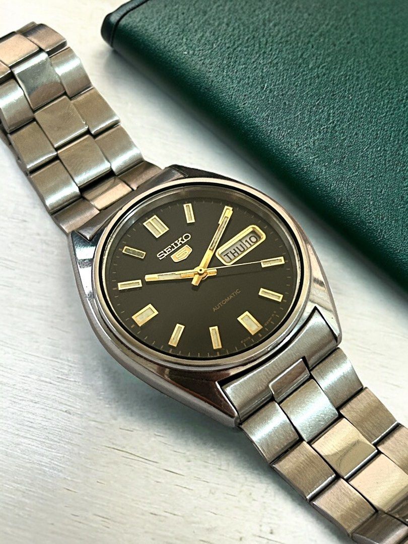 Seiko 5 “Oyster Precision” Homage Black Sunburst Dial Day Date 1984 ...