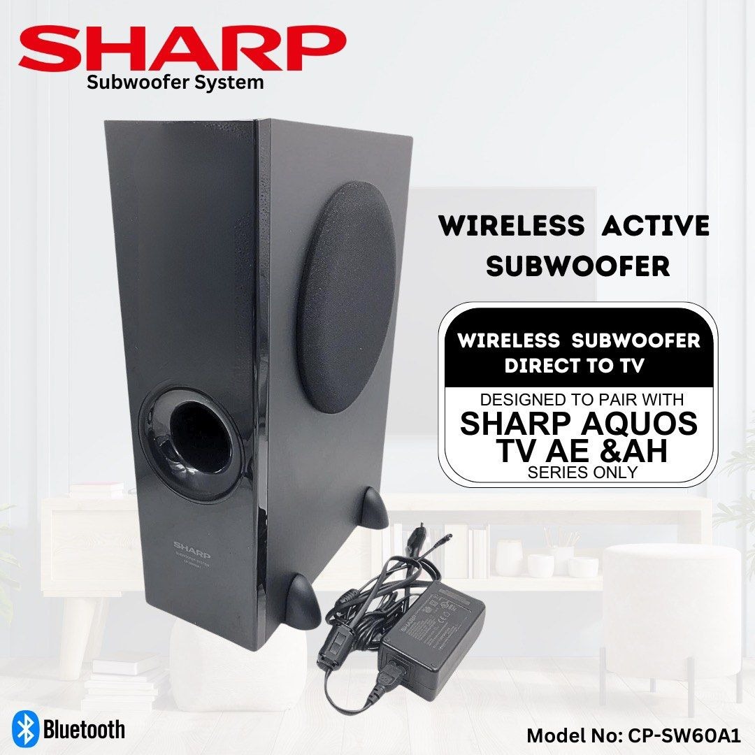 SHARP CP-SW60A1 Wireless Active Subwoofer with Bluetooth For AE & AH ...