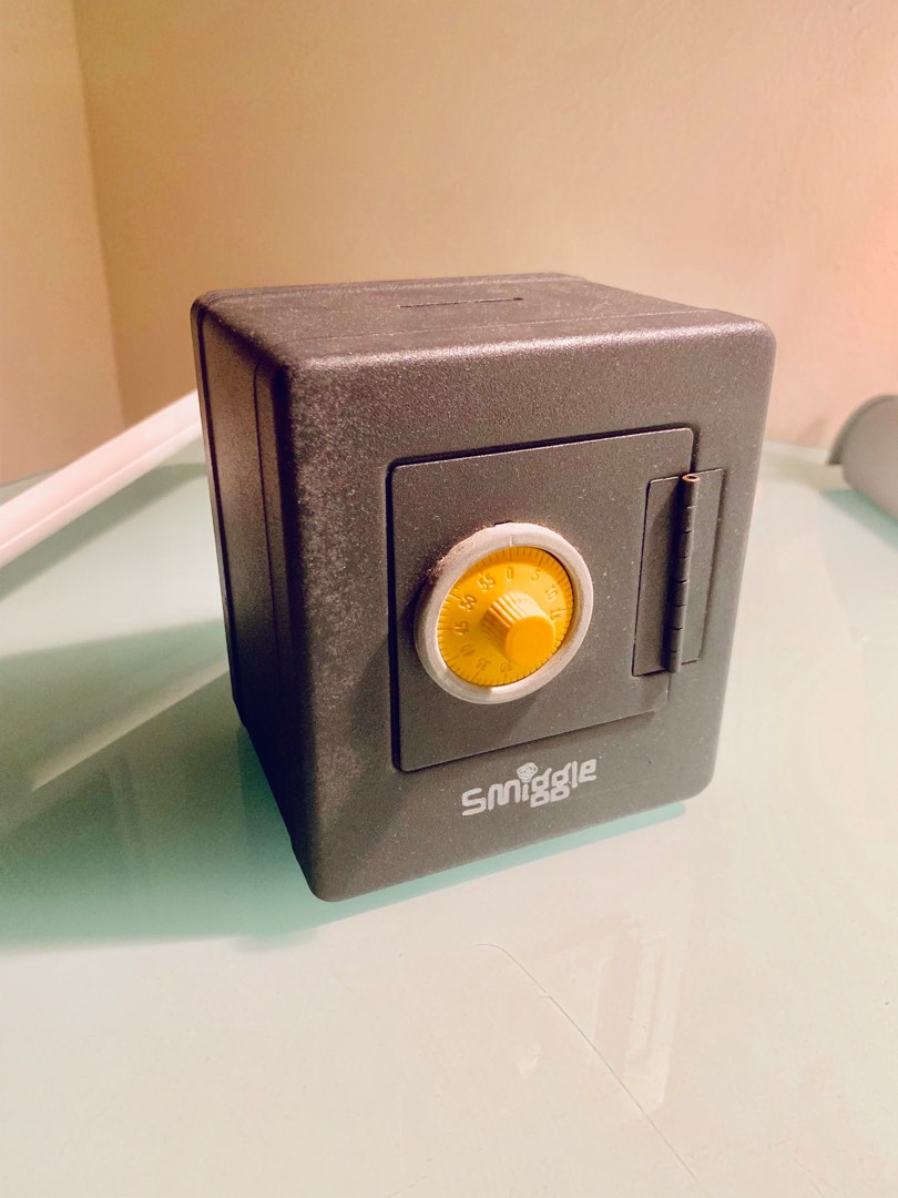 Smiggle coin bank safe Black colour Orange dial combination lock ...