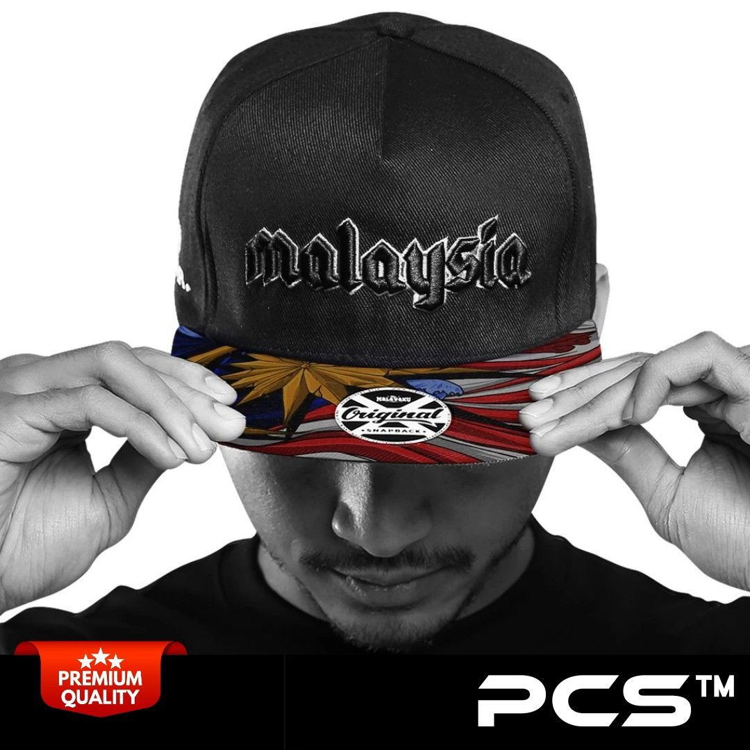 SNAPBACK CAP A-FRAME MALAYSIA WORDING BLACK PROUD TO WEAR LIMITED ...