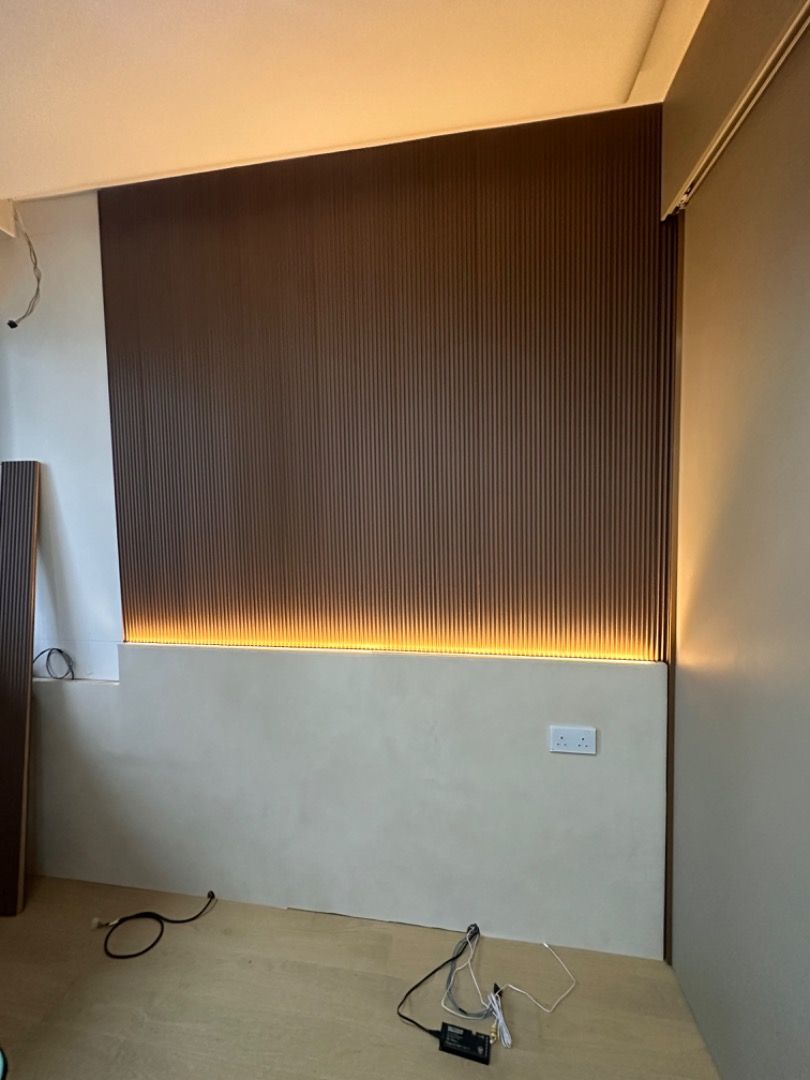 Solid wood wavy curve fluted panel - 1m, Furniture & Home Living, Home ...