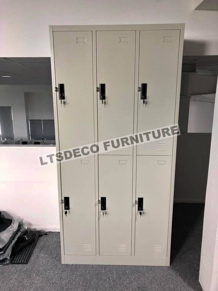 STEEL LOCKER 6 DOOR / OFFICE PARTITION, Furniture & Home Living, Office ...