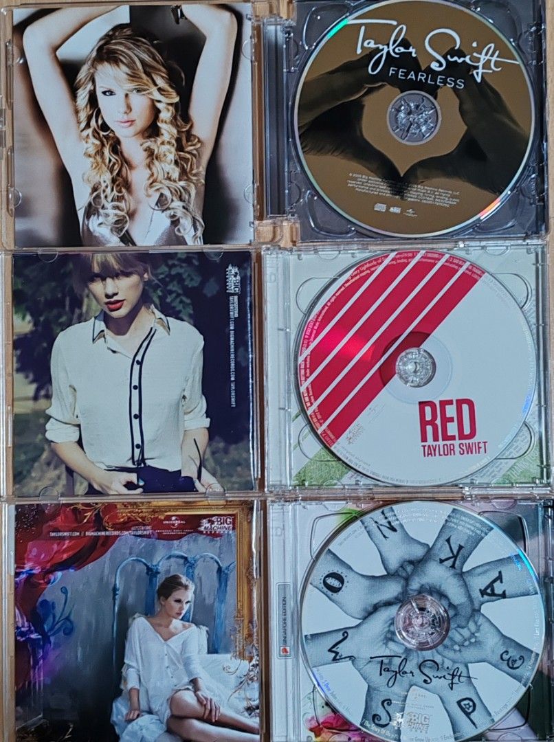 Taylor Swift Red, Speak Now, Fearless and TS 1989 albums, Hobbies ...