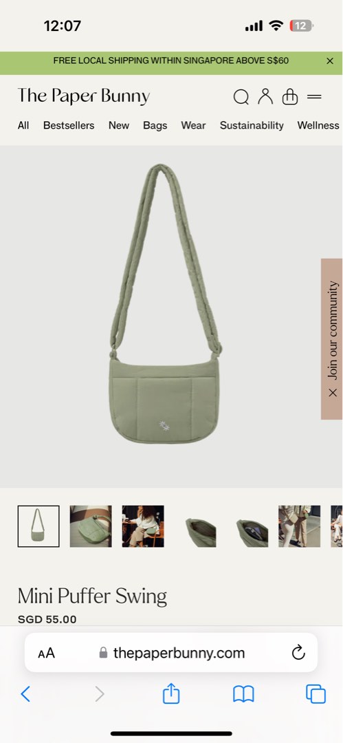 The Paper Bunny Mini Puffer Swing, Women's Fashion, Bags & Wallets ...