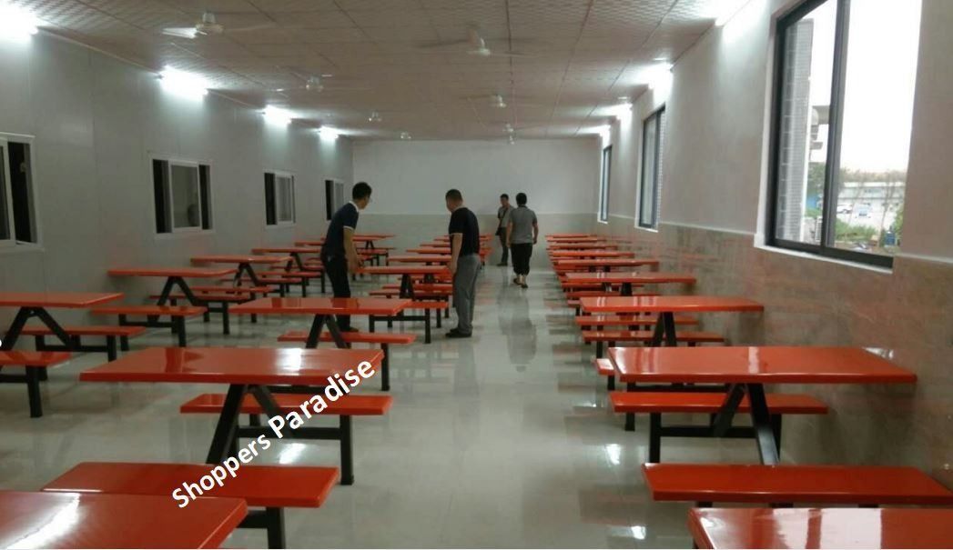 TSDT 00UA - Fiberglass table + bench set, 1 Table + 2 Benches, canteen ...