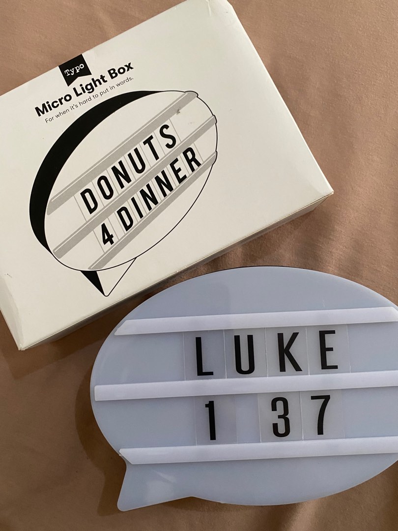 Typo Micro Light Box, Furniture & Home Living, Lighting & Fans ...