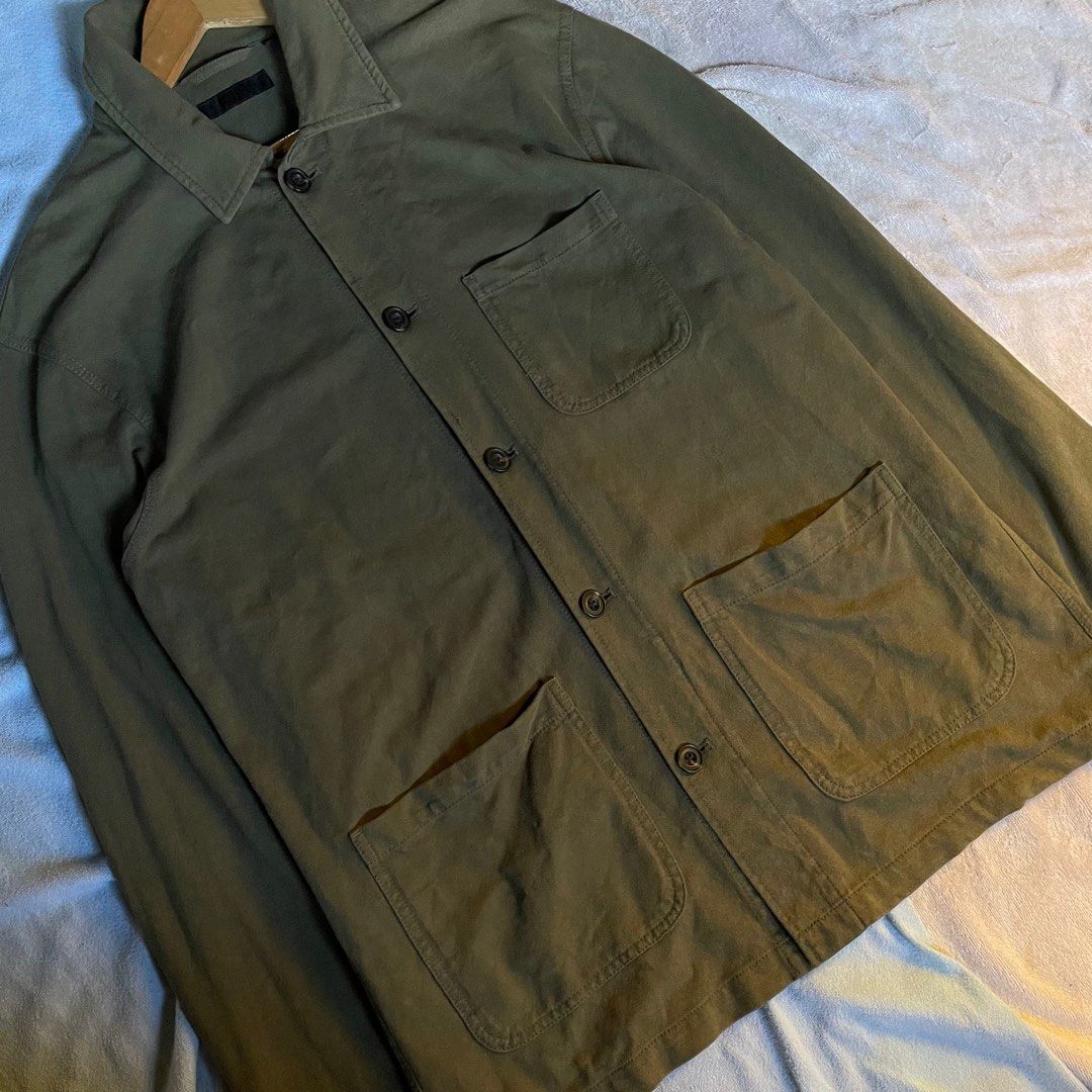 Uniqlo Jersey Work Jacket, Men's Fashion, Coats, Jackets and Outerwear ...
