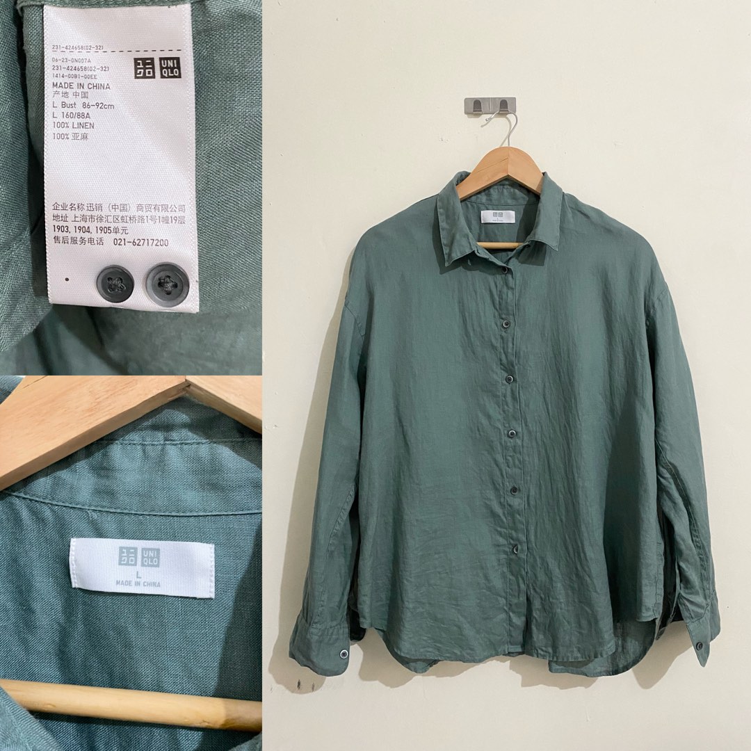 UNIQLO LINEN, Women's Fashion, Tops, Longsleeves on Carousell