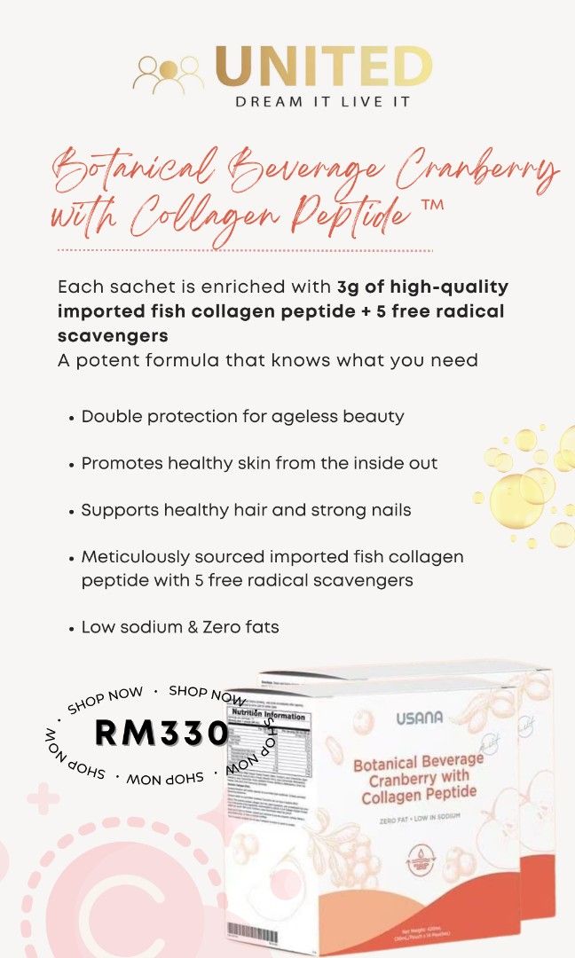 Usana Collagen + Vitalizing Serum, Health & Nutrition, Health ...