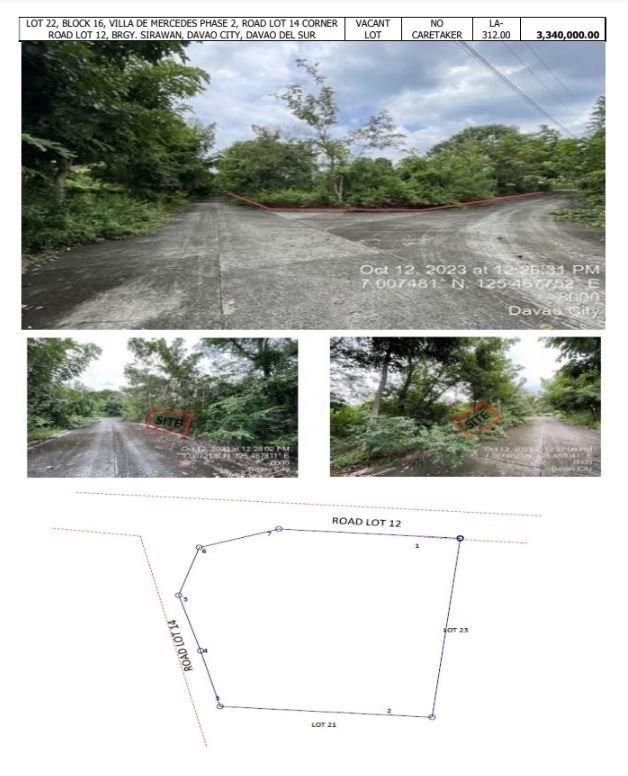 Vacant Lot For Sale LOT 22, BLOCK 16, VILLA DE MERCEDES PHASE 2, ROAD ...
