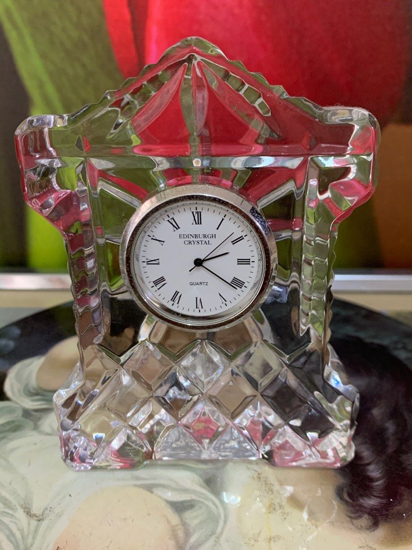 Vintage Edinburgh Crystal Clock, Mantle Clock, Made in Scotland ...