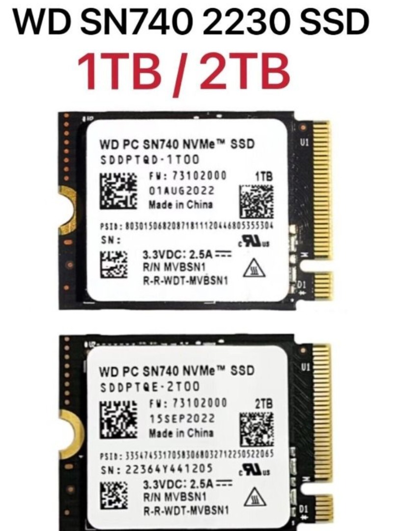 WD SN740 2tb NVME SSD 2230 For Steam Deck / ROG Ally, Computers & Tech ...
