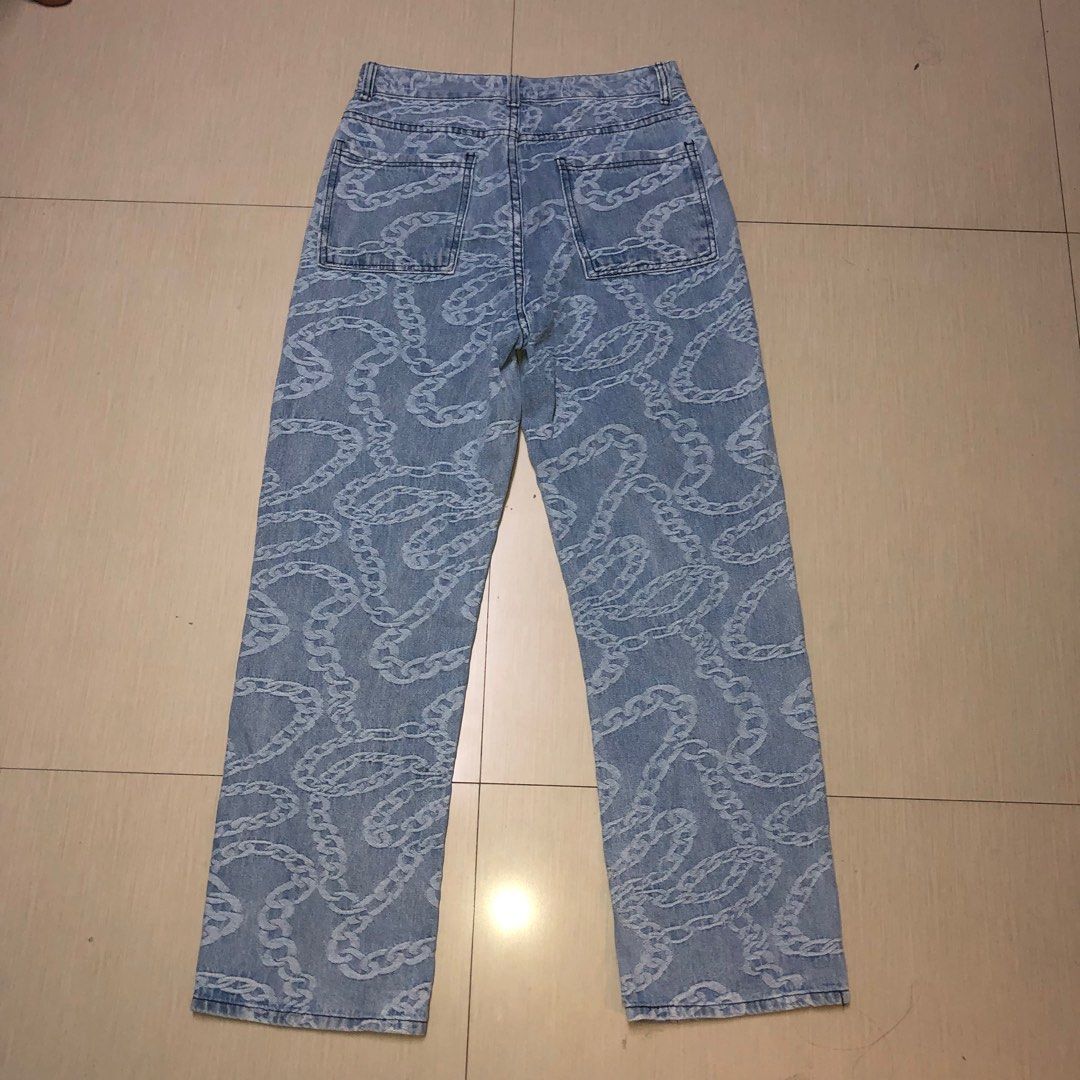 y2k "Love is fire" pants, Men's Fashion, Bottoms, Jeans on Carousell