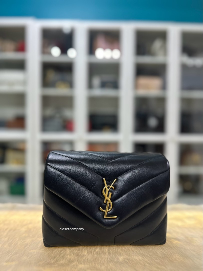 YSL LouLou Toy in Matellase Y Nero Leather and Gold Hardware, Luxury ...