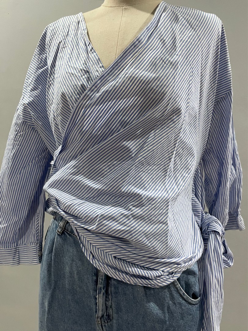 Zara Wrap Around Top, Women's Fashion, Tops, Blouses on Carousell