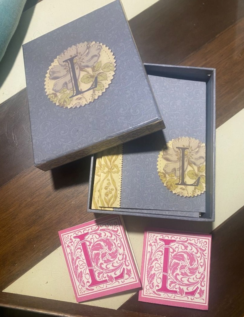 [07] Single-Letter L Monogram Stationery Cards, Hobbies & Toys ...