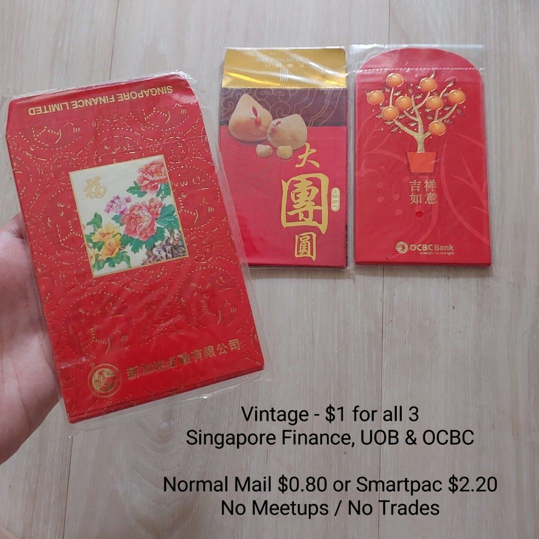 All 10 packs CNY Lantern Making OCBC Vintage Red Packets Arts and Craft ...