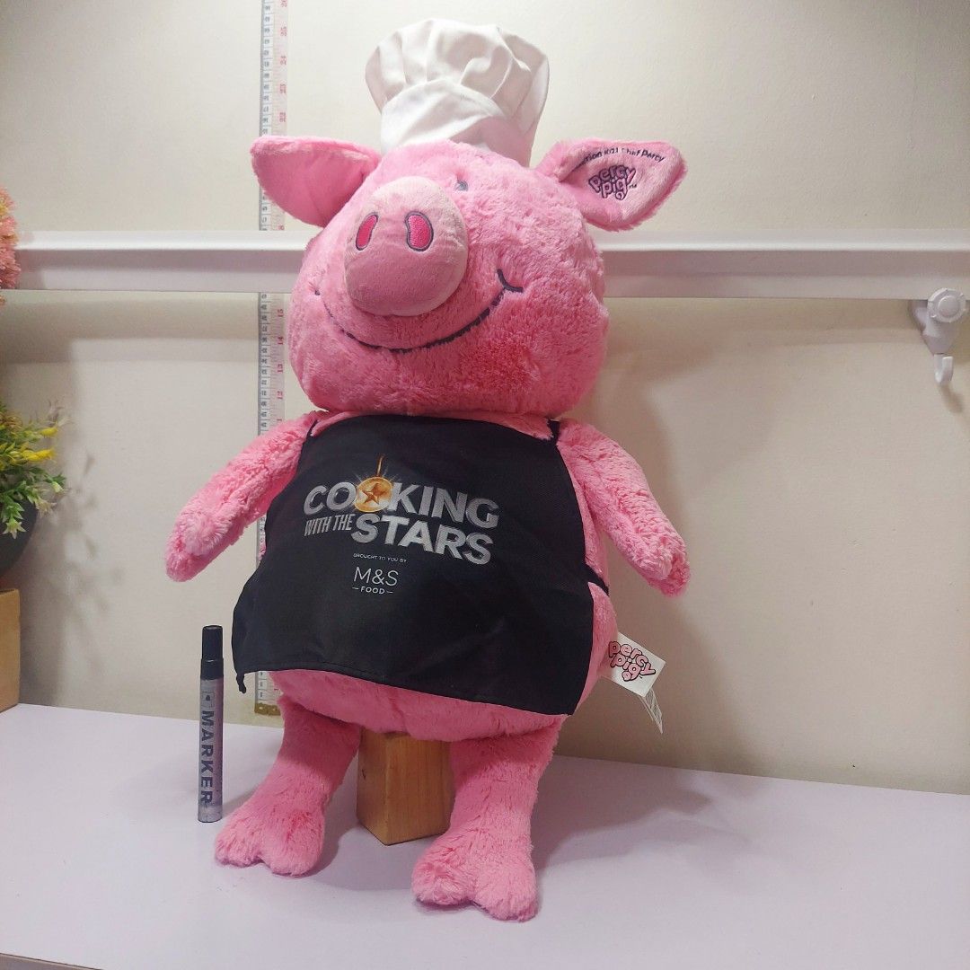 [60cm] M&S Percy Pig Chef Limited Edition Soft Toy Plush Cooking With ...