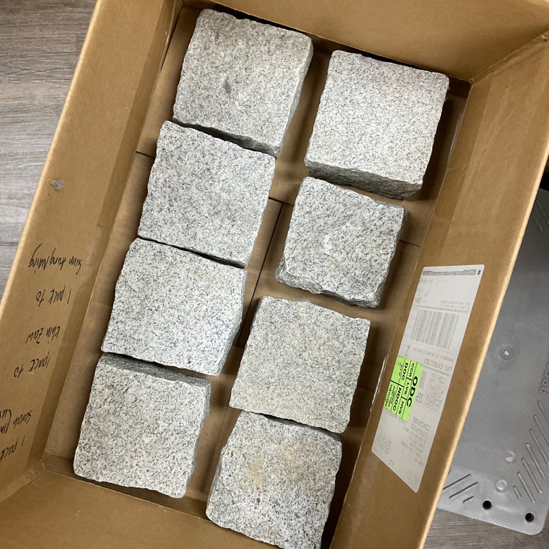 8 pc Square Cobblestone Granite (10cm x 10cm x +/-5cm), Furniture ...