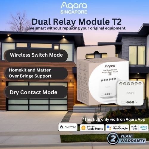 AQARA Dual Relay Module T2 wireless switch mode dry contact mode interlock and motor control ...