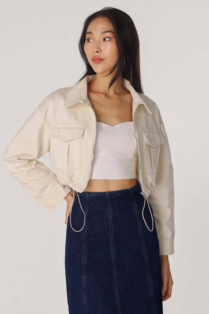 Ashton Cargo Parachute Jacket in Light Oat, Women's Fashion, Coats ...