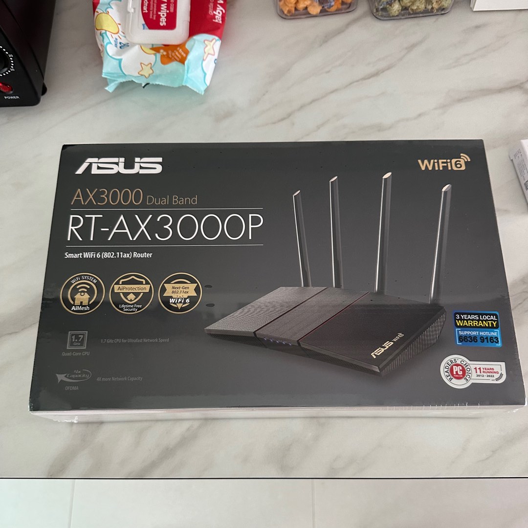 Asus RT-AX3000P Dual Band WiFi 6 (802.11ax) Router, Computers & Tech ...