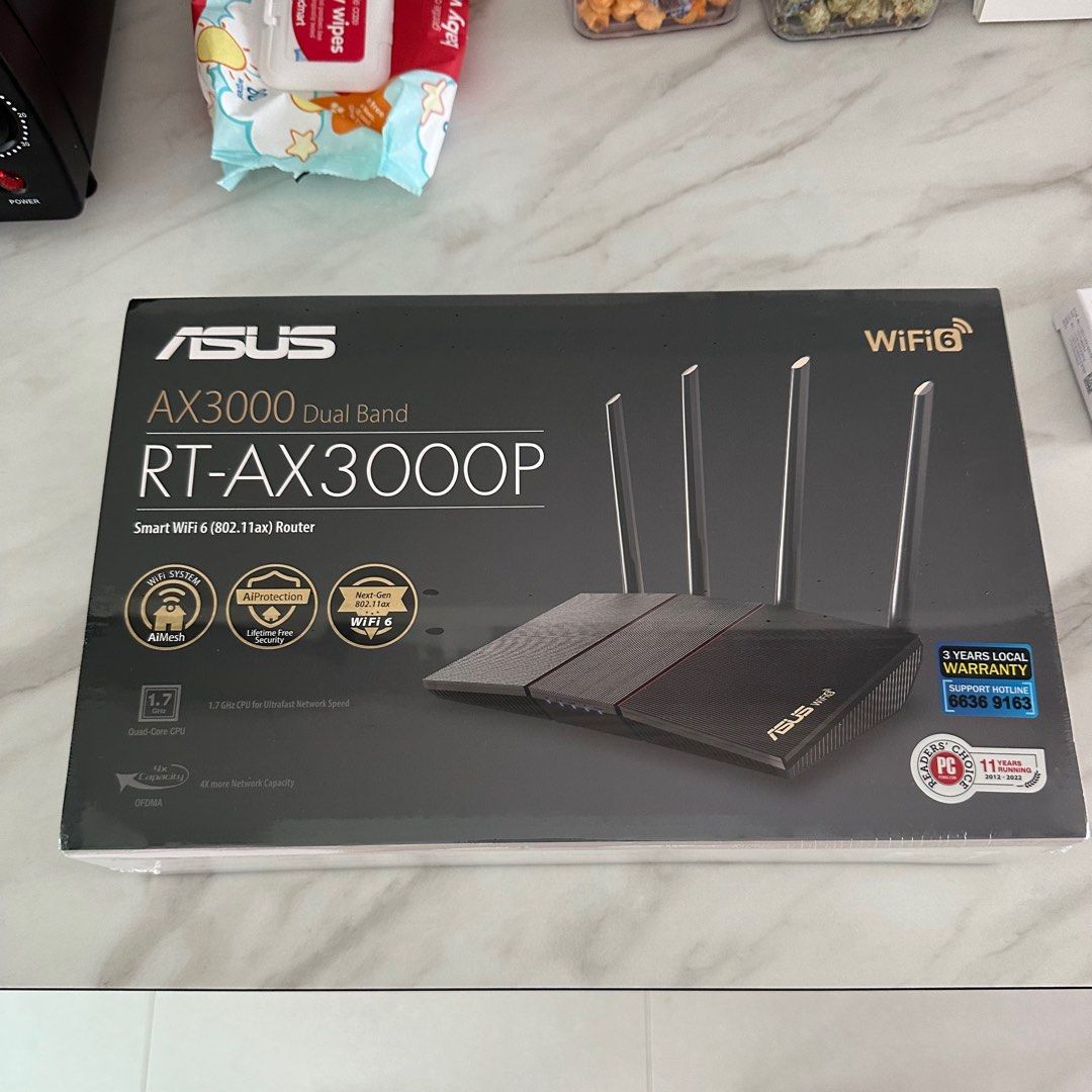Asus RT-AX3000P Dual Band WiFi 6 (802.11ax) Router, Computers & Tech ...