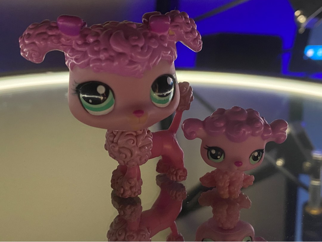 Authentic LPS Littlest Pet Shop Mommy Pink Poodle with Baby, Hobbies ...
