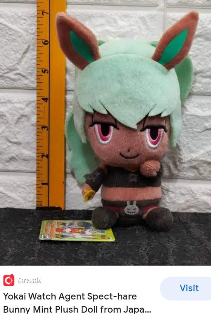 Banpresto Yokai Watch Agent Spect-Hare Bunny Mint plush, Hobbies & Toys ...