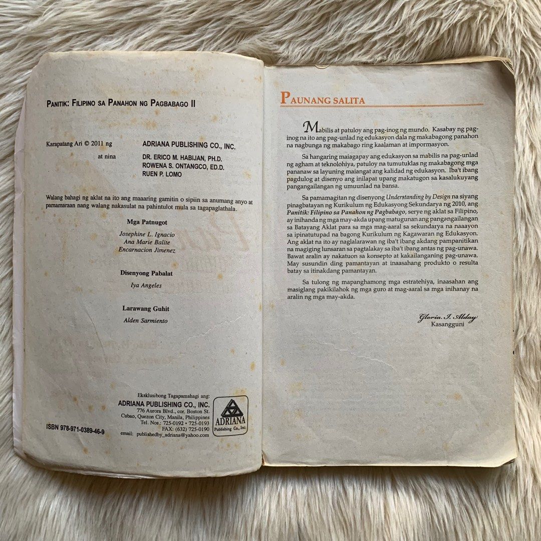 Batayang Aklat II: Panitik: Filipino sa Panahon ng Pagbabago, Hobbies ...