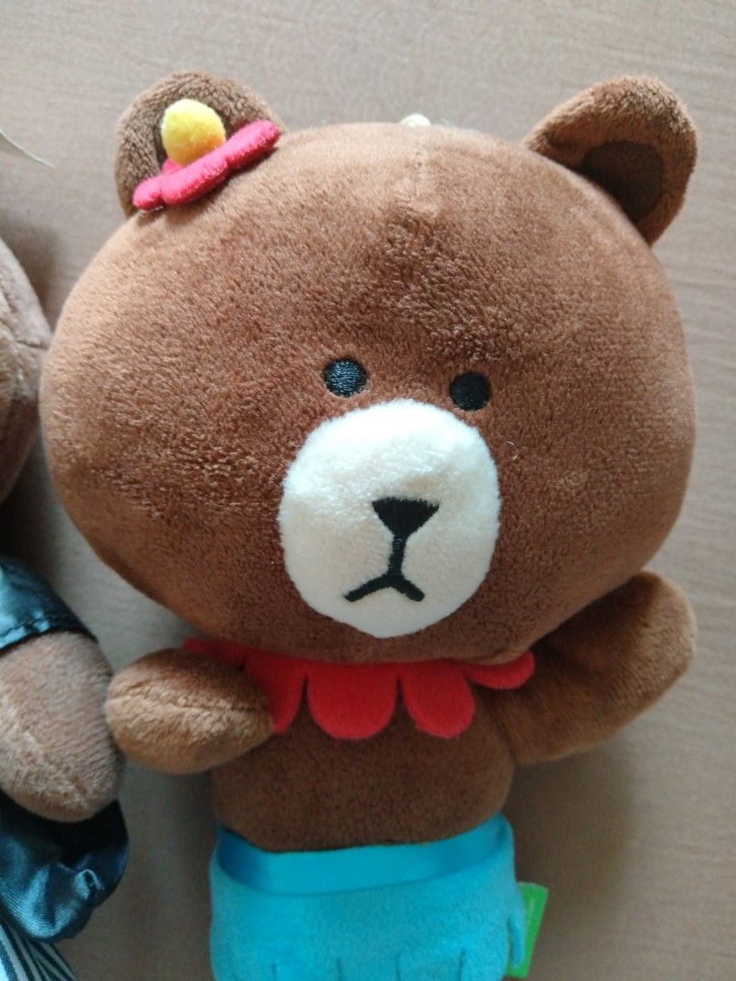 Line Friends Brown Bear toy set hubby and wife, Hobbies & Toys, Toys ...