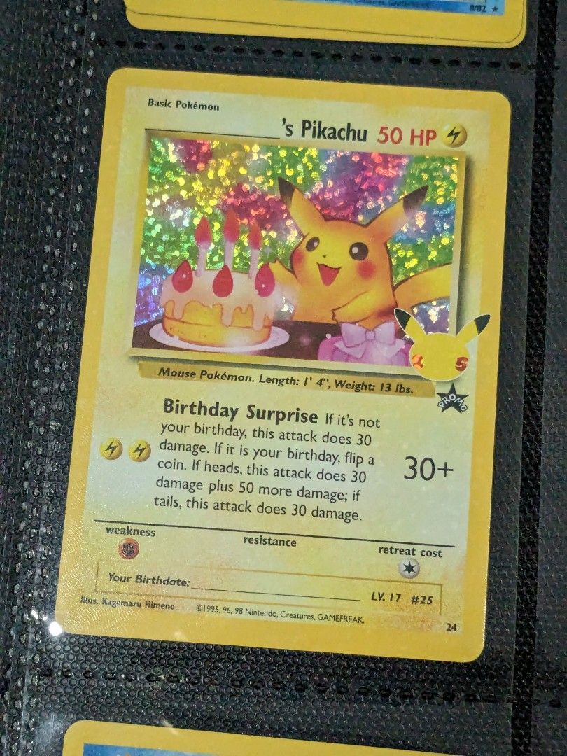 Birthday pikachu card, Hobbies & Toys, Toys & Games on Carousell