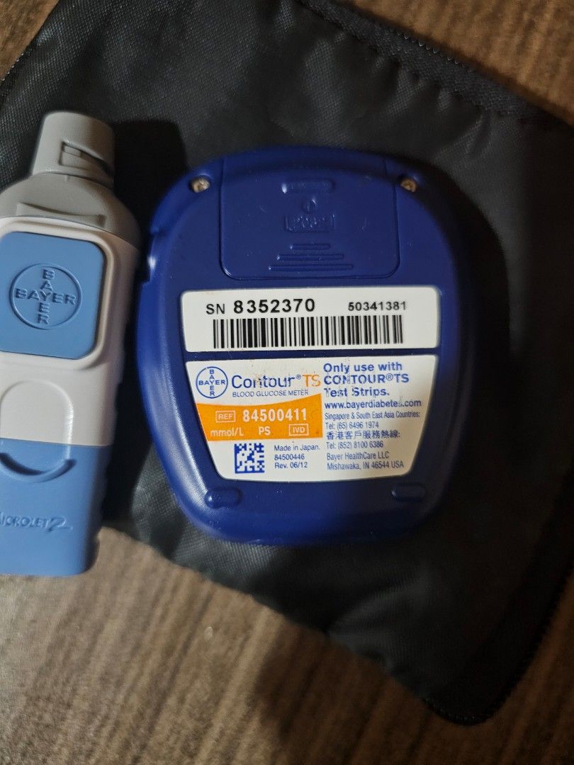 Blood glucometer glucose meter Bayer Contour TS, Health & Nutrition ...