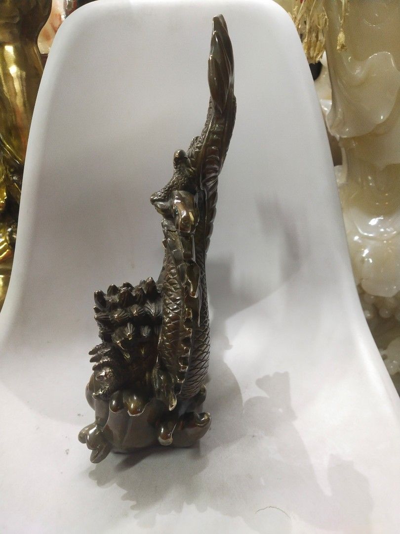 Brass lucky dragon statue display, Hobbies & Toys, Memorabilia ...