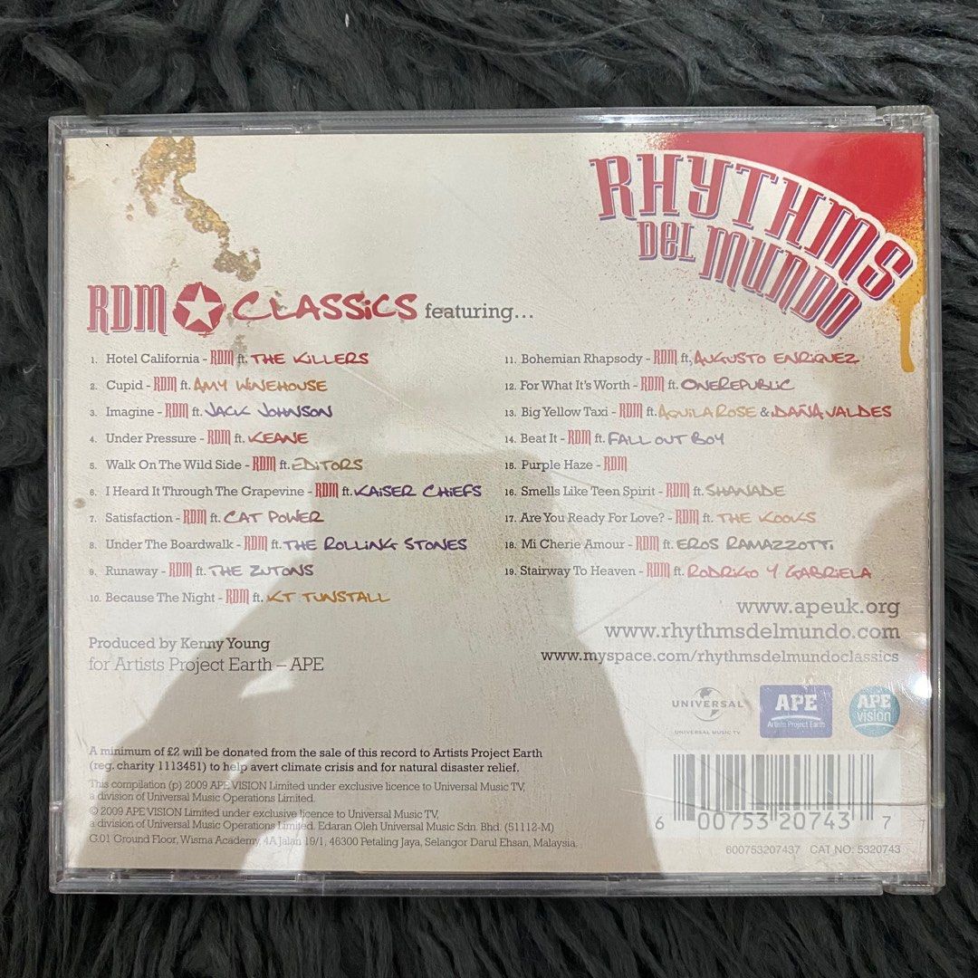 CD RHYTHM DEL MUNDO CLASSICS The killers,The Rolling Stones,Keane ...