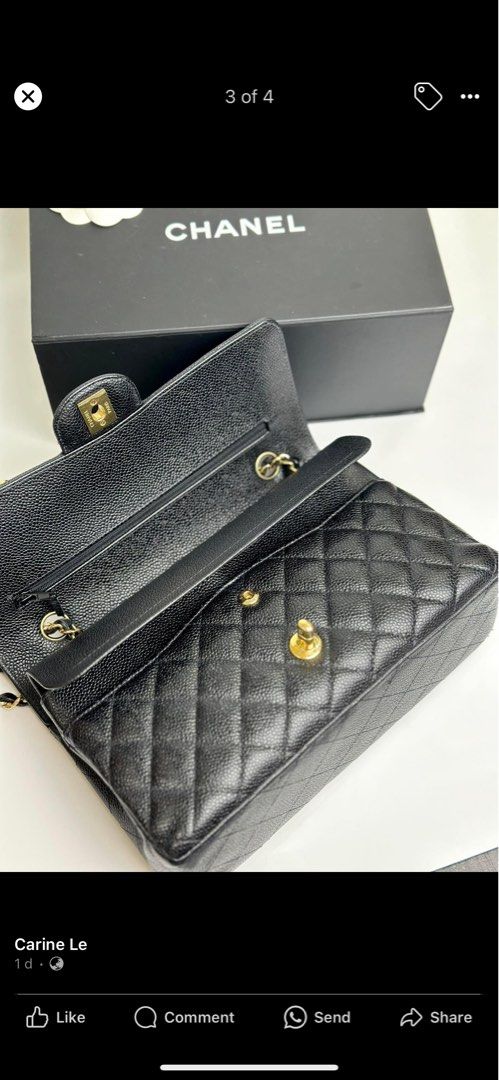 Chanel CF medium caviar code 30, Luxury, Bags & Wallets on Carousell