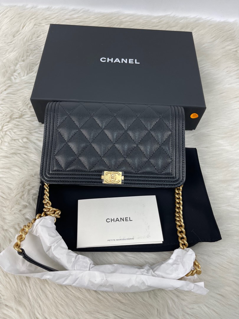 Chanel Le Boy WOC Microchip Black Caviar GHW, Luxury, Bags & Wallets on ...