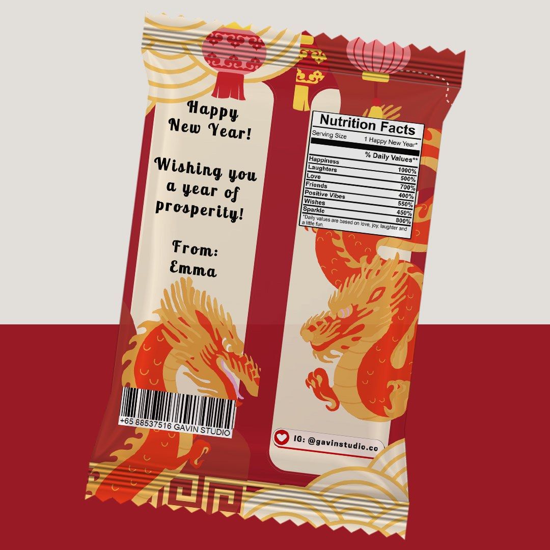 Chinese New Year Chip Bags Customised CNY Chip Bag Personalised Name ...