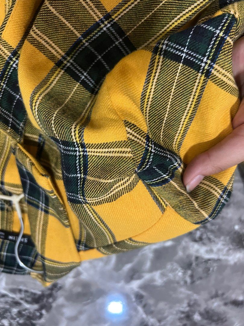 Clueless-inspired Two Piece Set Checkered Plaid Yellow, Women's Fashion ...