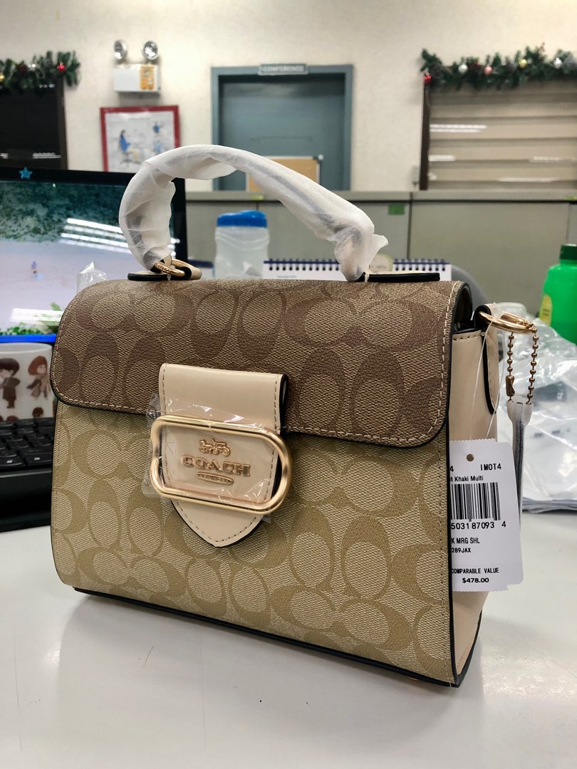 Coach Morgan in khaki, Luxury, Bags & Wallets on Carousell