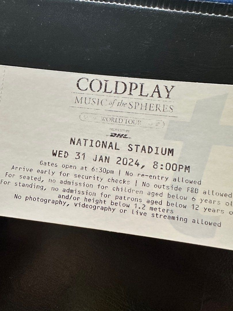 Coldplay Cat 7 ticket, Tickets & Vouchers, Event Tickets on Carousell