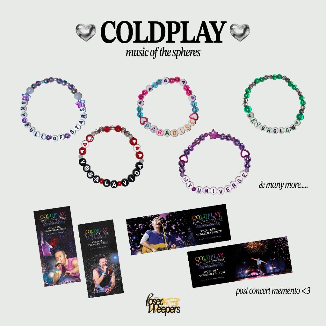 coldplay music of the spheres world tour friendship bracelets, Women's ...