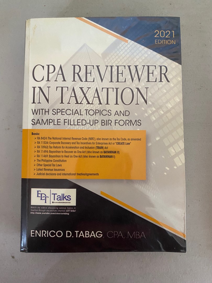CPA Reviewer in Taxation by Enrico Tabag, Hobbies & Toys, Books ...